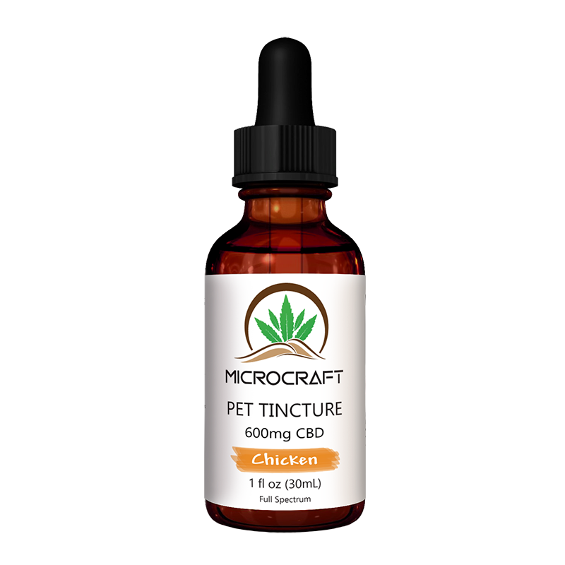 Microcraft Full Spectrum Chicken Flavor Pet Tincture with 600mg CBD (1 ...